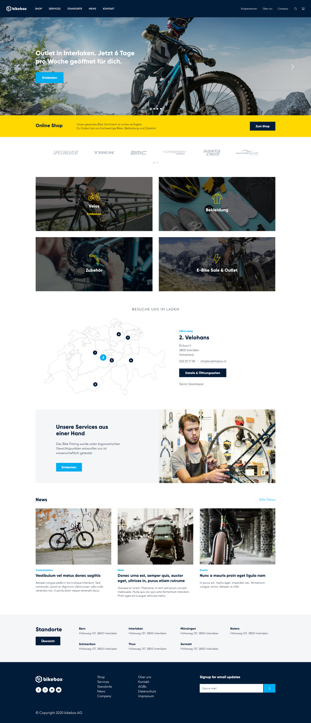Visual design for the top bike reseller in Switzerland - Potzo