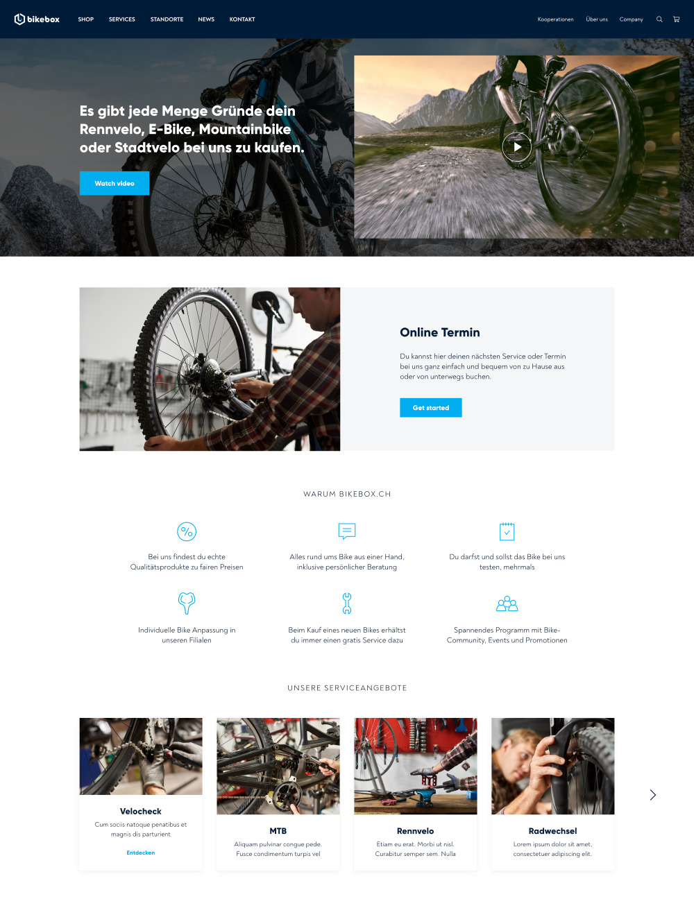 Visual design for the top bike reseller in Switzerland - Potzo